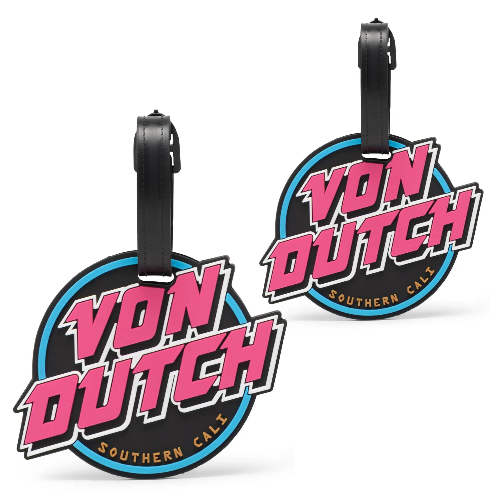 Von Dutch 80s Neon 2-Piece Suitcase ID Tag Set with Adjustable Straps ...